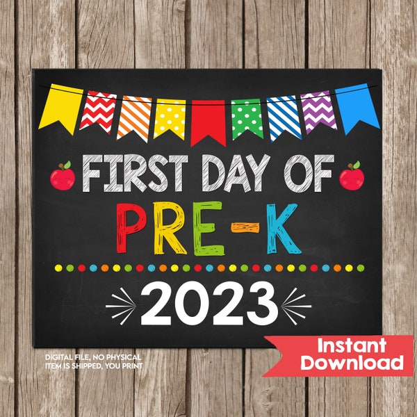 First Day of Pre K - Etsy