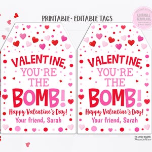 You're the Bomb Tag Valentine's Day, Bath Bomb Valentine Gift Tag, Hot ...