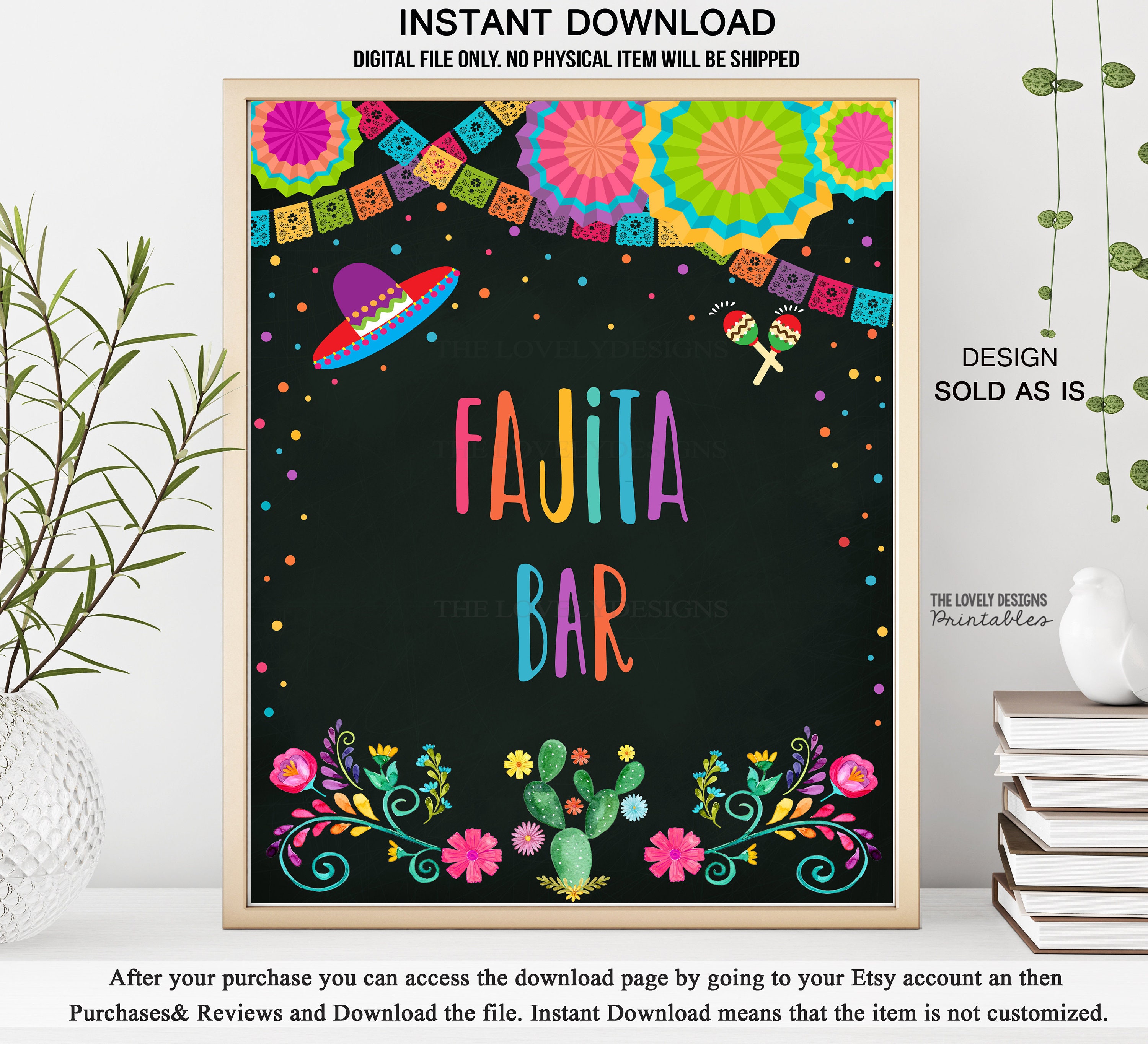 Fiesta Fajita Bar Sign Fiesta Birthday Chalkboard Sign Mexican - Etsy