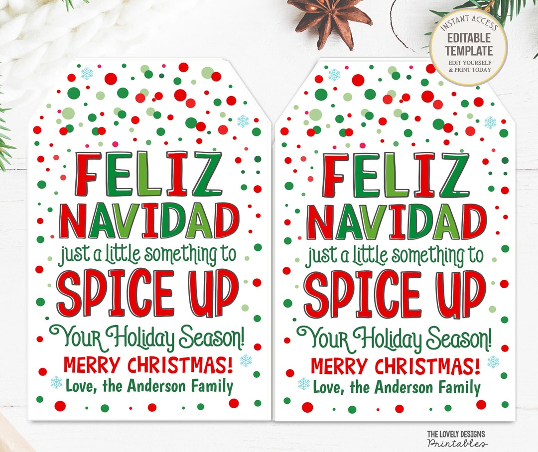 Christmas Hot Sauce Gift Tags, Spice up Your Holiday Fiesta Feliz ...