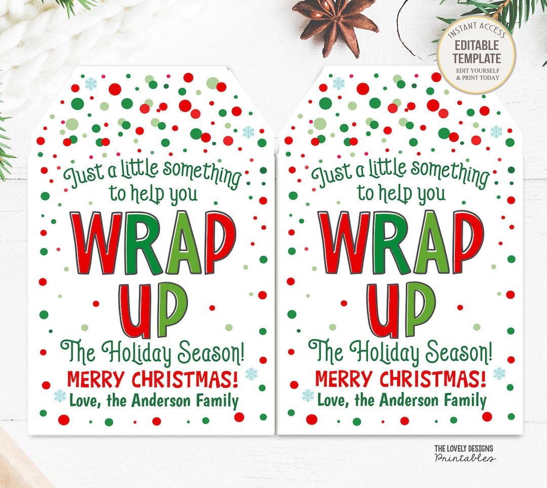 Christmas Wrapping Paper Gift Tag Just a Little Something to Wrap up ...
