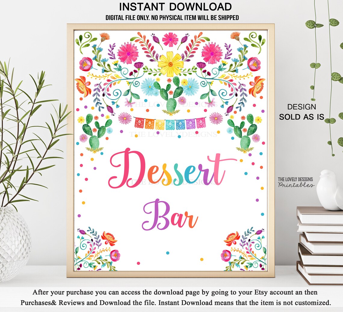 Fiesta Dessert Bar Sign Fiesta Birthday Party Sign Fiesta Mexican ...