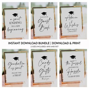 Graduation Party Table Signs Bundle INSTANT DOWNLOAD Printable ...