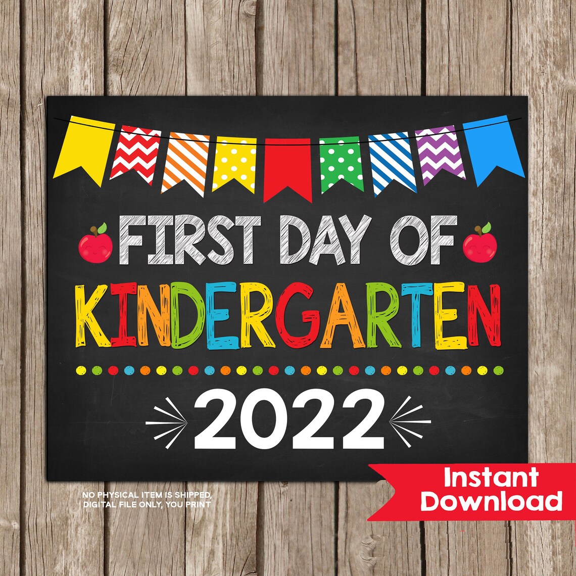 First Day of Kindergarten Sign Back to School Sign Chalkboard - Etsy