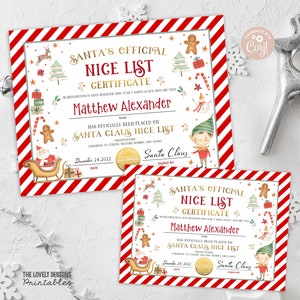 Editable Santa Claus Official Nice List Certificate Letter From Desk ...