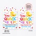 Rubber Duck Valentine's Day Gift Tag, You Quack Me up Valentine Tag ...