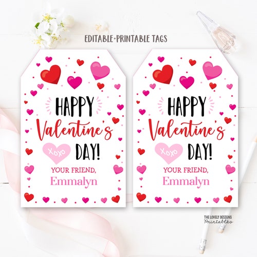 Editable Valentine's Card Instant Download Printable - Etsy
