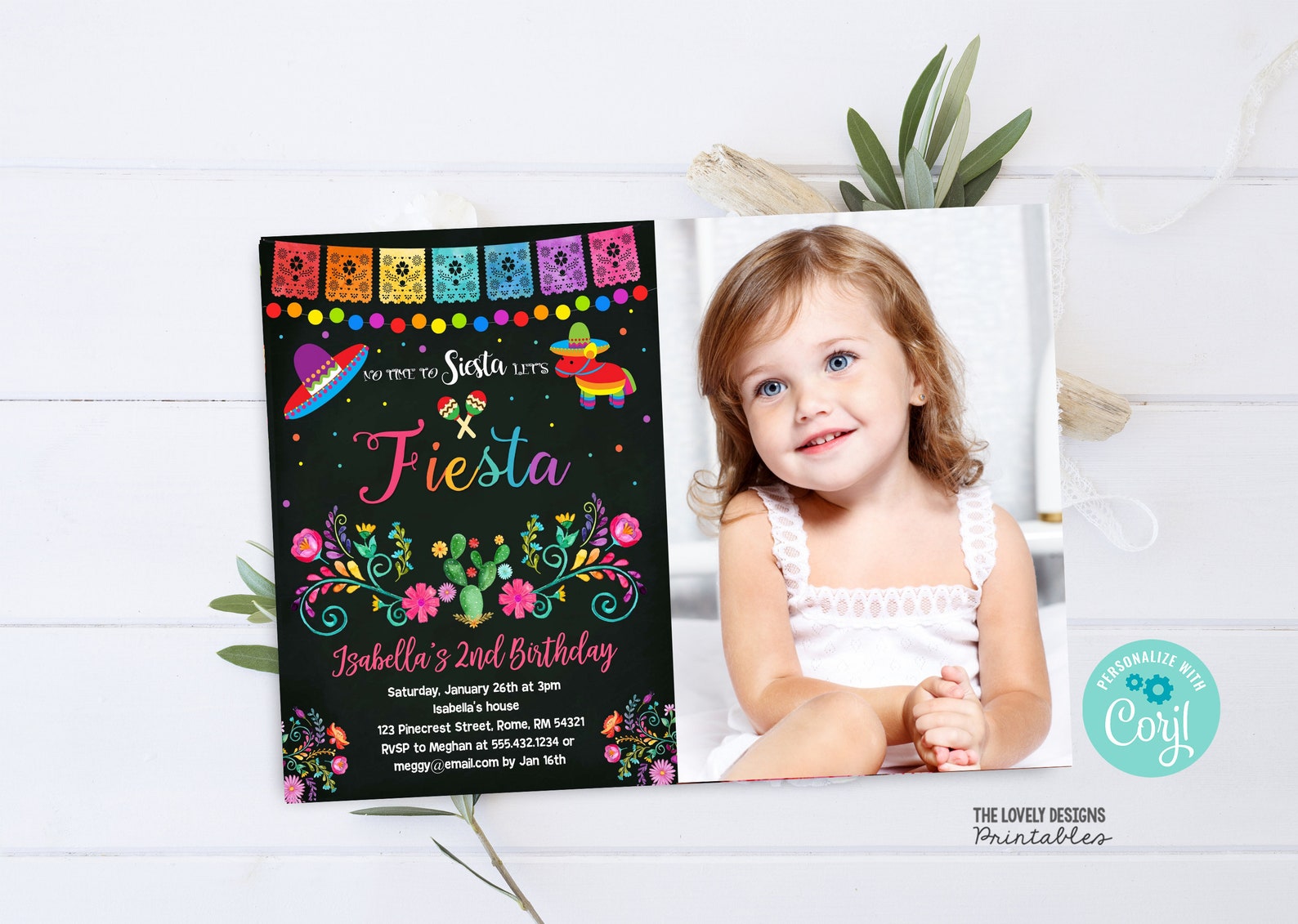 EDITABLE Fiesta Invitation With Photo Fiesta Birthday - Etsy