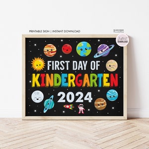 Space First Day of Kindergarten Sign INSTANT DOWNLOAD Rocket First Day ...