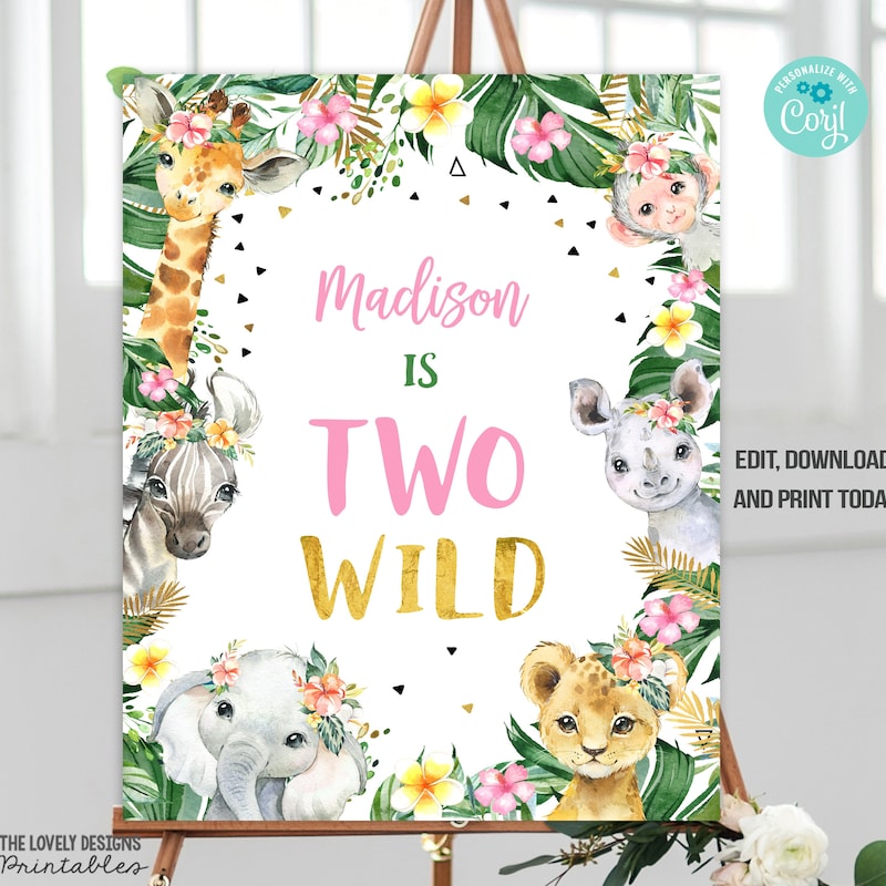 Two Wild Backdrop Sign - Etsy