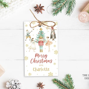 EDITABLE Nutcracker Favor Tag Nutcracker Watercolor Gift Tag Sugar Plum ...