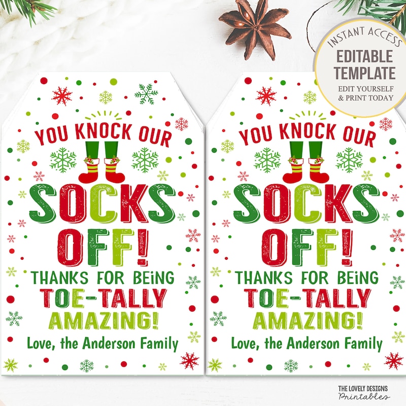 Sock Gift Tag - 60+ Gift Ideas for 2025
