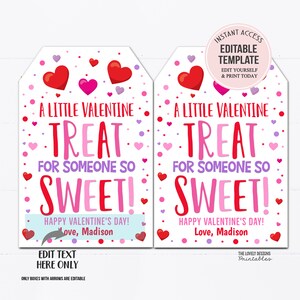 Valentine's Day Treat Tag, Sweet Valentine's Day Appreciation Gift Tags ...