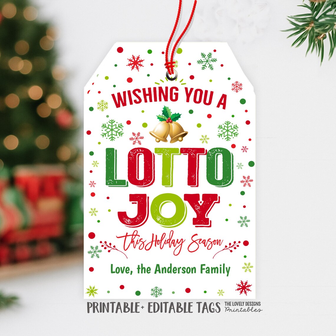 Christmas Lottery Gift Tag Printable Wishing You a Lotto Joy Teacher ...