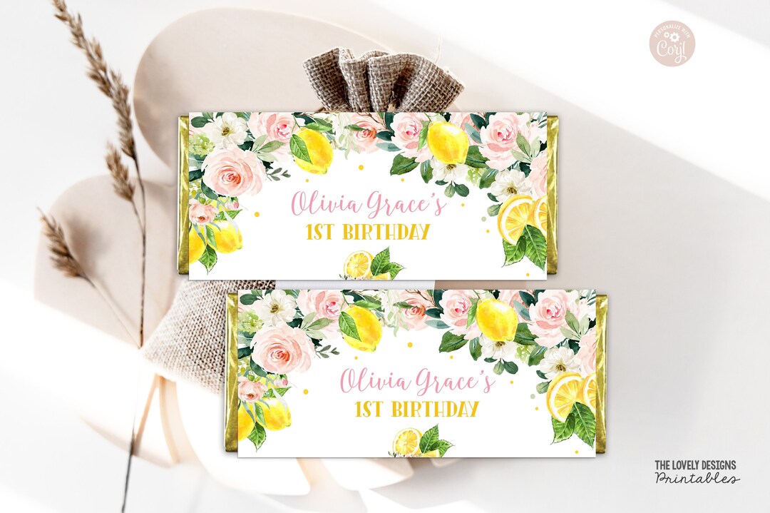 EDITABLE Lemonade Candy Bar Wrapper Lemonade Birthday Party Favors ...