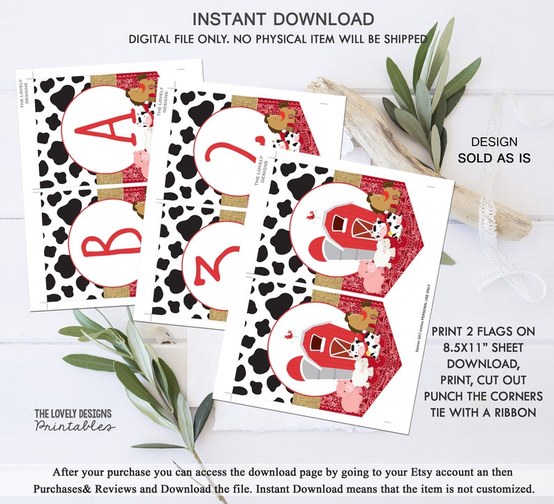 Farm Banner Farm Birthday Banner A-Z Alphabet Numbers Custom Banner ...