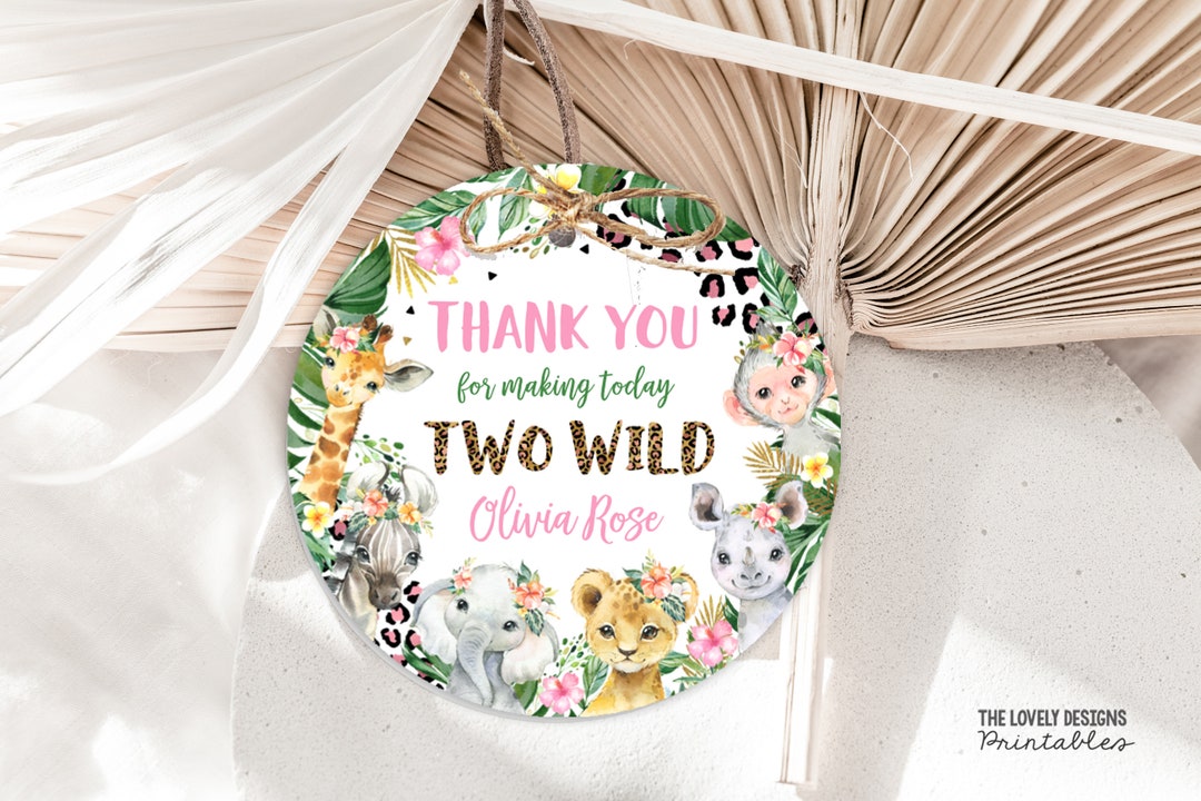 Editable Two Wild Leopard Print Round Tag 2" Leopard Print Girl 2nd ...