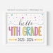 Girl First Day of 4th Grade Sign, First Day of Fourth School Sign Back ...