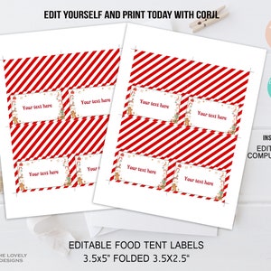 Editable Christmas Place Cards Template Holiday Name Card Dinner Table ...