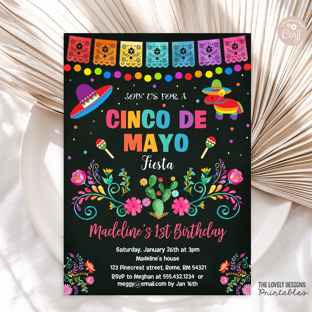 Cinco De Mayo Invitation EDITABLE Cinco De Mayo Fiesta Invitation ...
