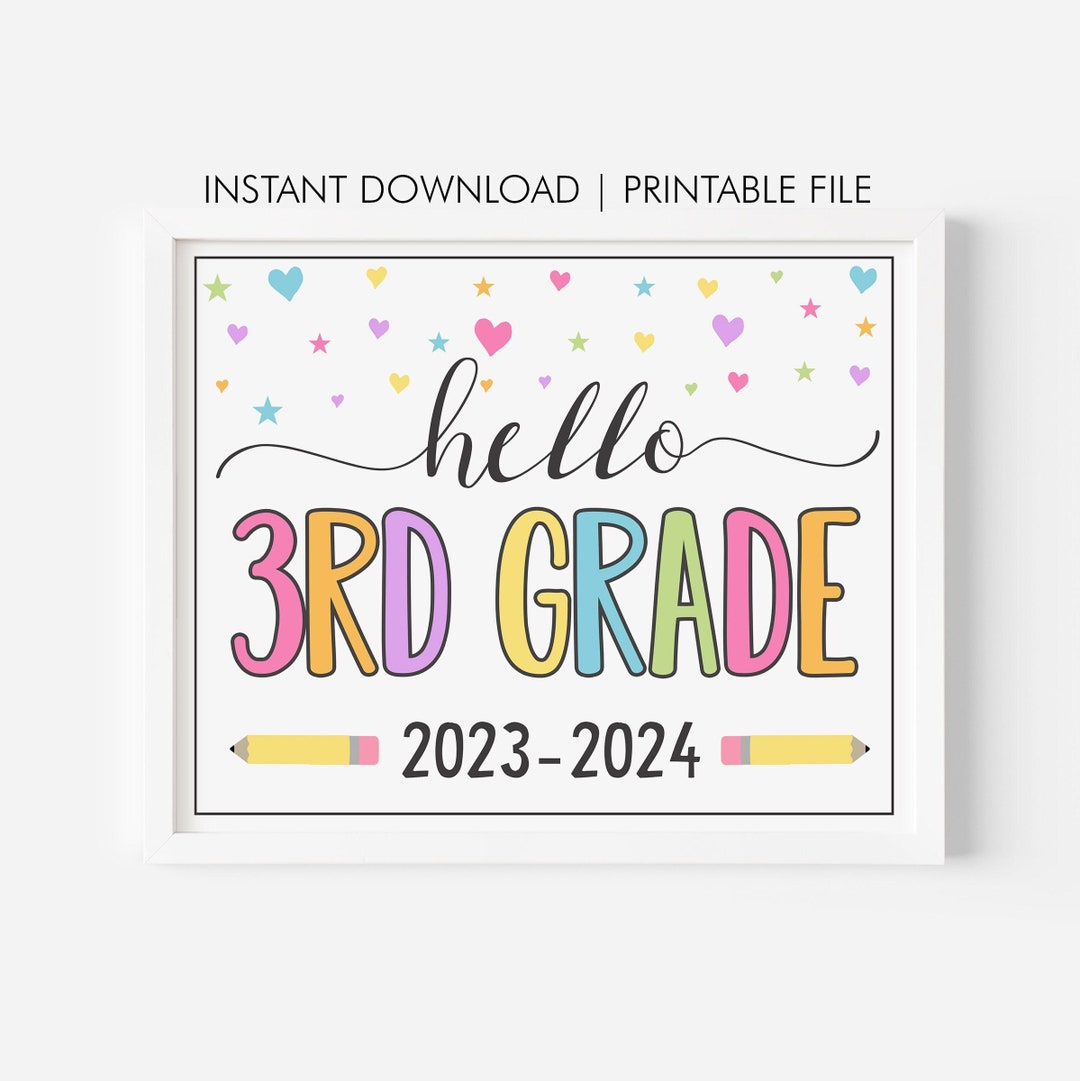 Girl First Day of 3rd Grade Sign First Day of Third School - Etsy