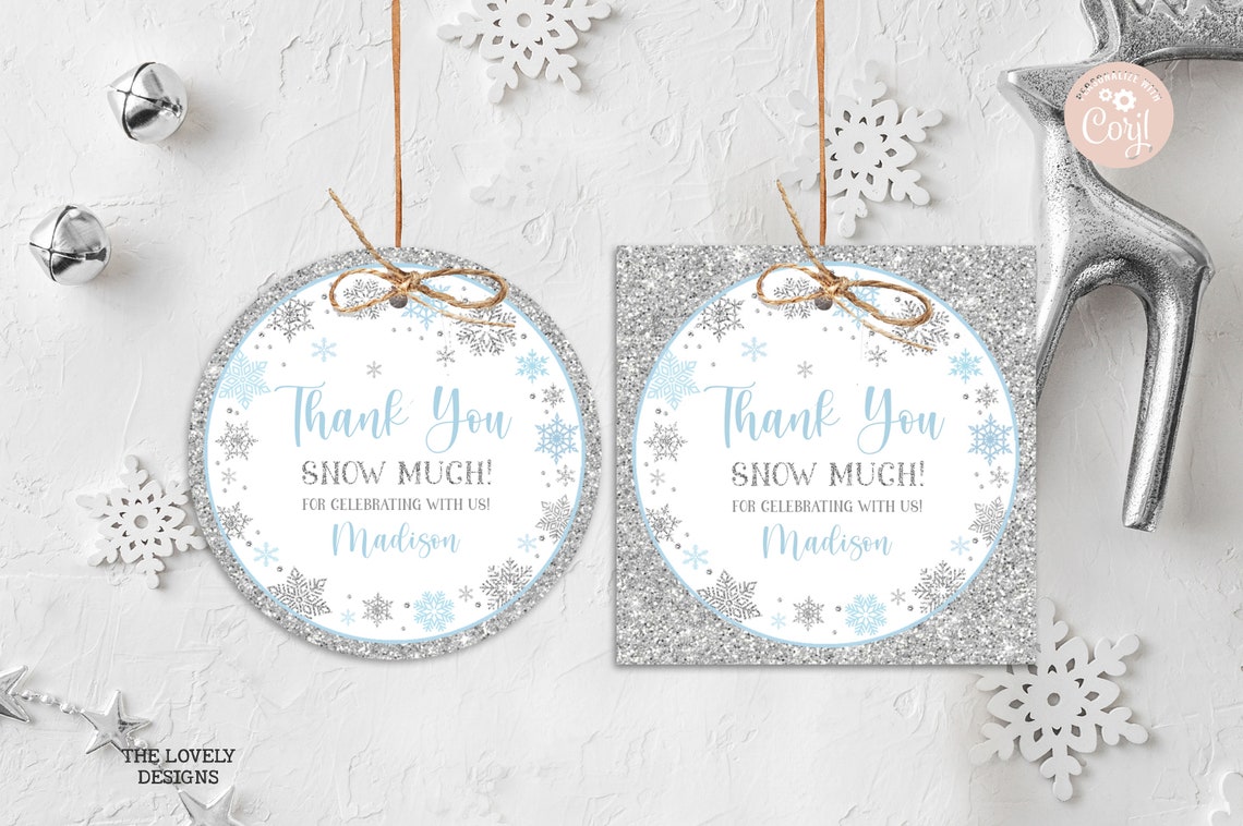 EDITABLE Winter Gift Tag 2.5 Winter Baby Shower Snow - Etsy