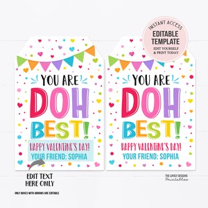 Play Dough Valentine Tag, Playdoh Valentine You Are DOH Best Tag ...