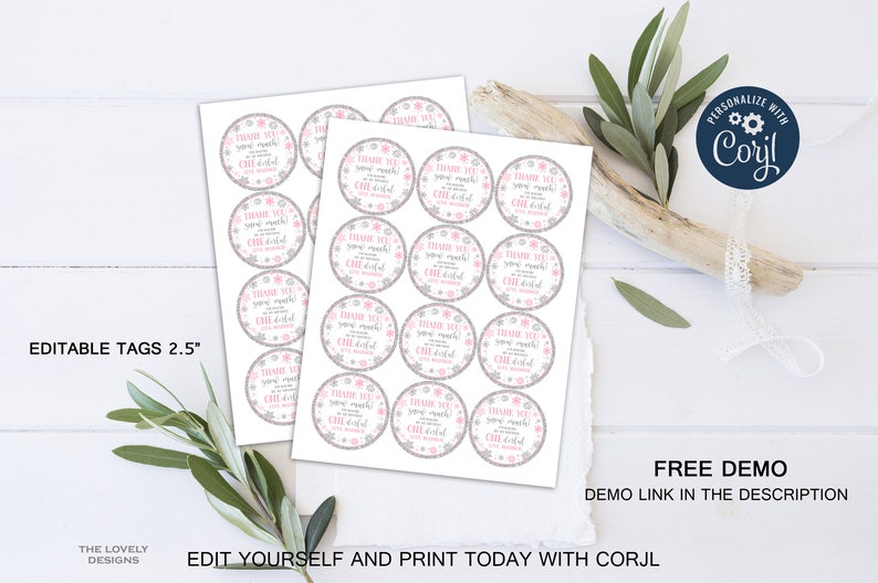 EDITABLE Winter Onederland Gift Tags 2.5" Winter Birthday Snow Much ...