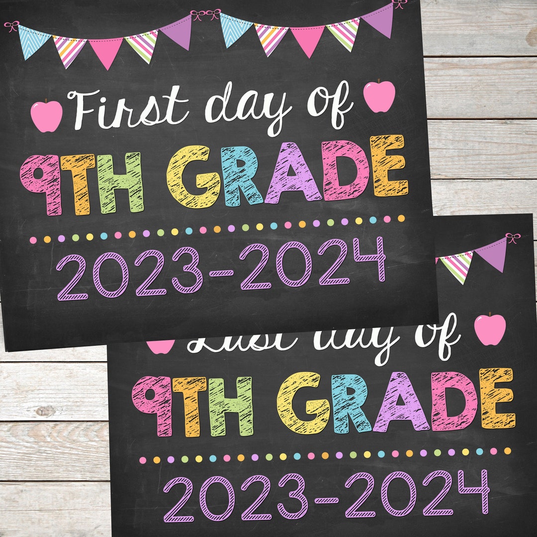 First Day and Last Day of 9th Grade Sign Printable INSTANT - Etsy