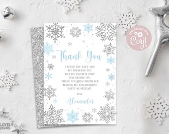 Winter Thank You Card - Etsy