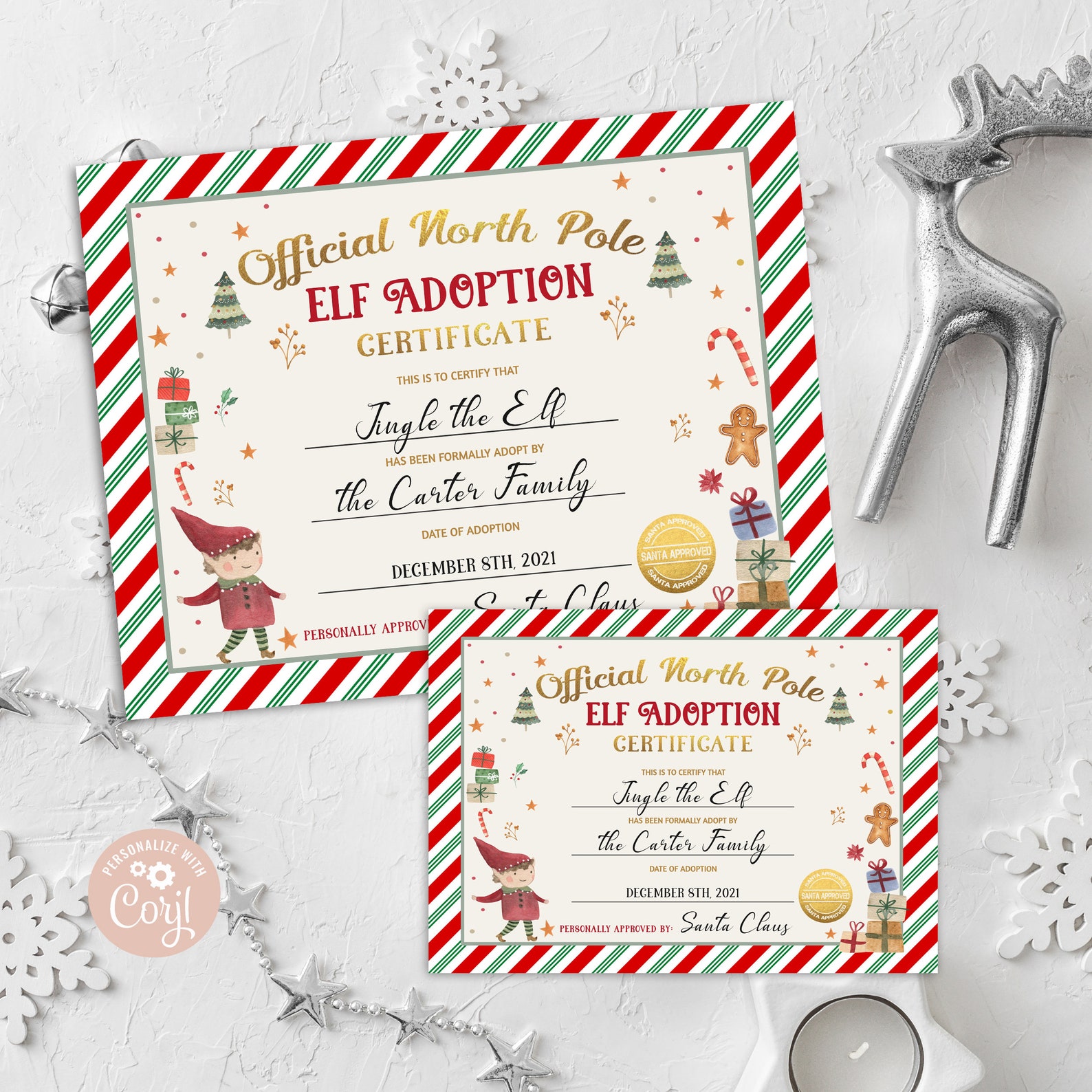 EDITABLE Elf Adoption Certificate Adopt an Elf Letter Adopt | Etsy