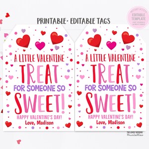 Valentine's Day Treat Tag, Sweet Valentine's Day Appreciation Gift Tags ...