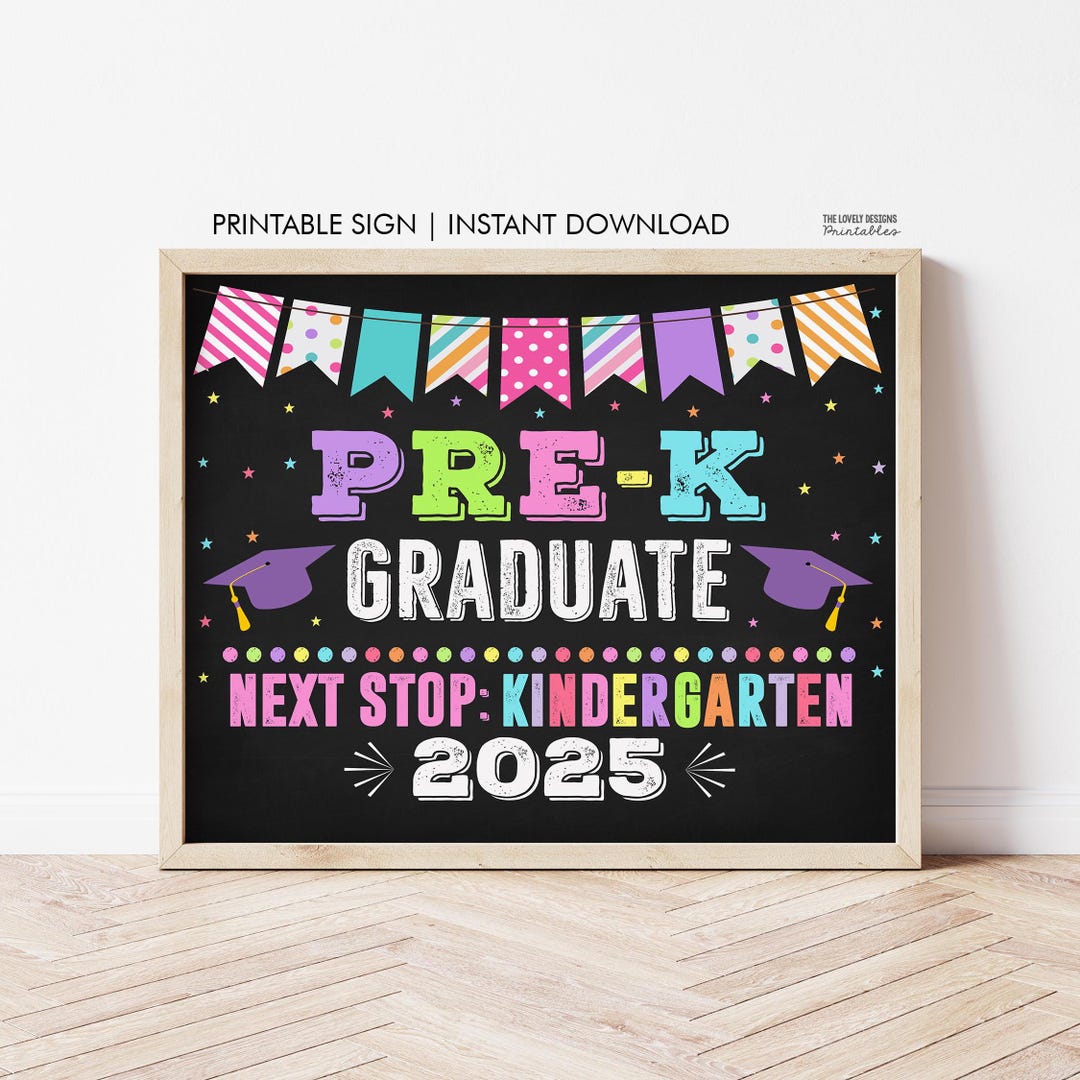 Pre-k Graduation Sign: Photo Prop Printable (digital Download) - Etsy
