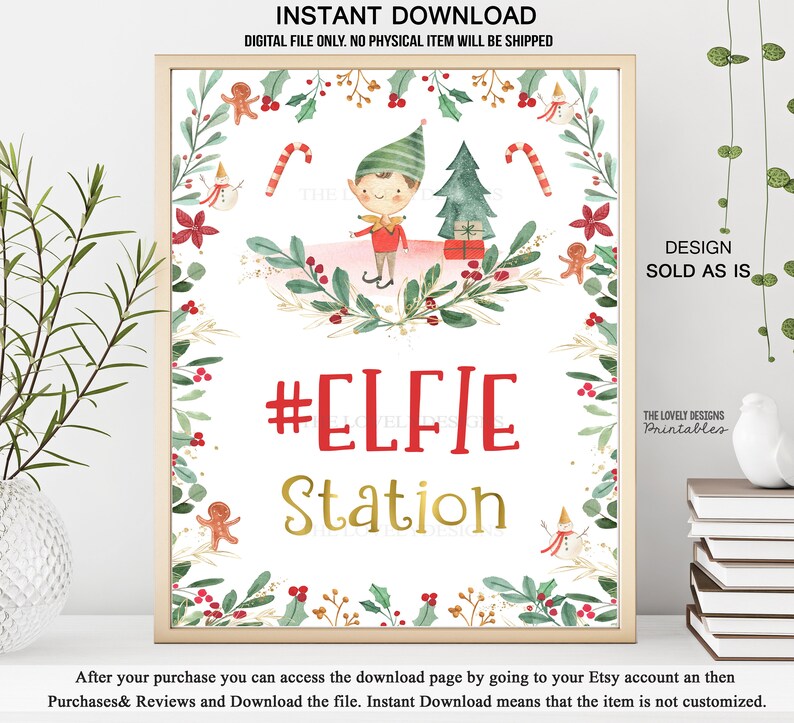 Elfie Station Sign Christmas Winter Elf Boy Birthday Party - Etsy