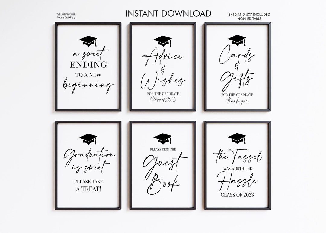 Graduation Party Table Signs Bundle INSTANT DOWNLOAD Printable ...