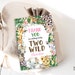 Editable Two Wild Leopard Print Favor Tag Leopard Print 2nd Birthday ...