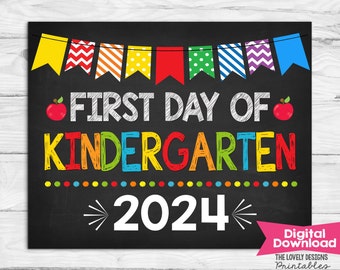 First Day of Kindergarten Sign Printable Back to School Sign Poster ...