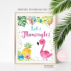 Flamingo Sign Table Flamingo Birthday Party Sign Flamingo Animals Zoo ...