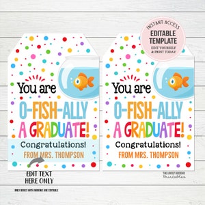 You Are O-fish-ally a Graduate Tag O Fish Ally 1st Grader 2nd 3rd 4th ...