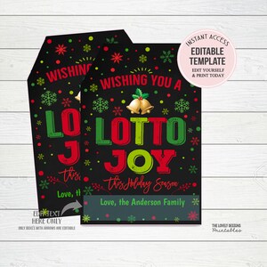 Christmas Lottery Gift Tag Printable Wishing You a Lotto Joy Teacher ...