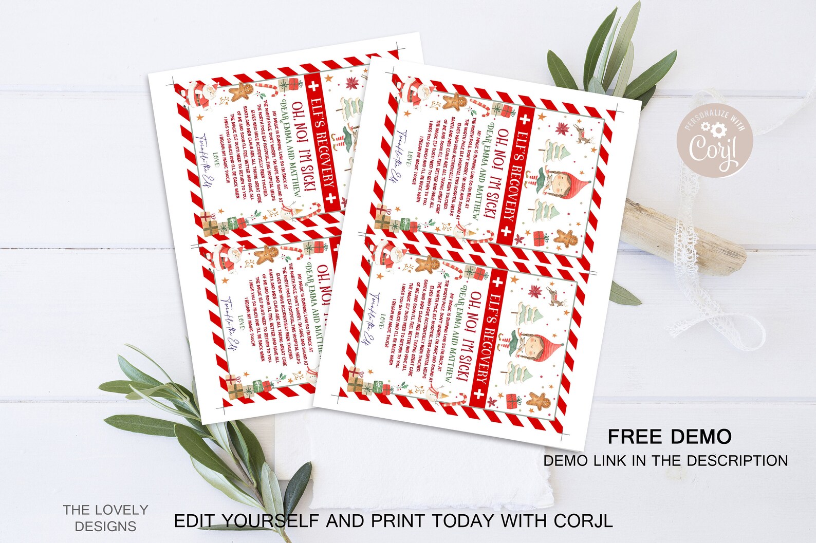 Editable Elf Recovery Letter Elf Touched Elf Lost Magic Red Girl Elf I ...