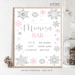 EDITABLE Winter Baby Shower Welcome Sign Winter Snowflakes Pink and ...