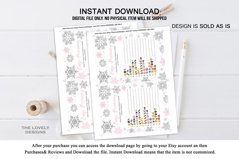 Winter Emoji Pictionary Game Children's Books Emoji Game - Etsy