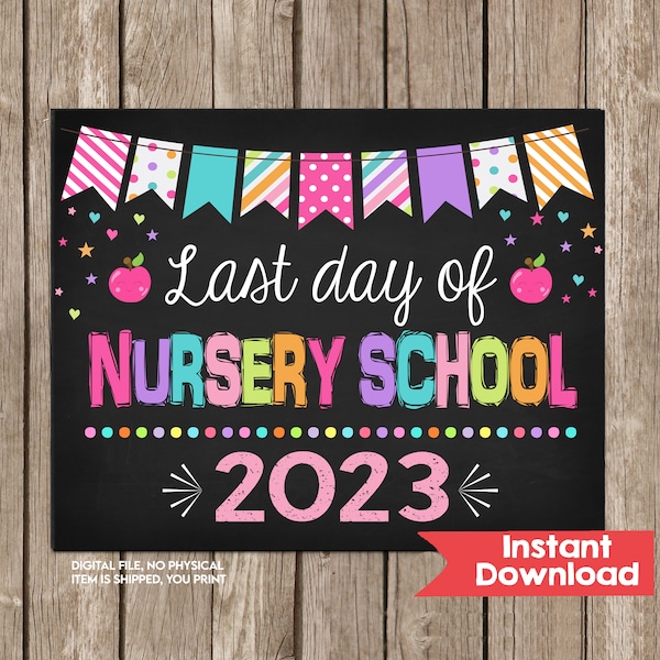 Last Day of Toddler School Sign - Etsy