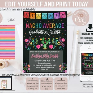 Nacho Average Graduation Fiesta Invitation Class of 2023 Fiesta ...