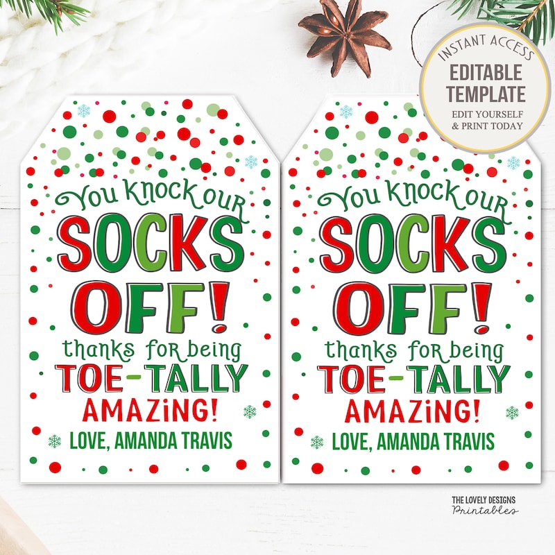 Sock Gift Tag - 60+ Gift Ideas for 2024
