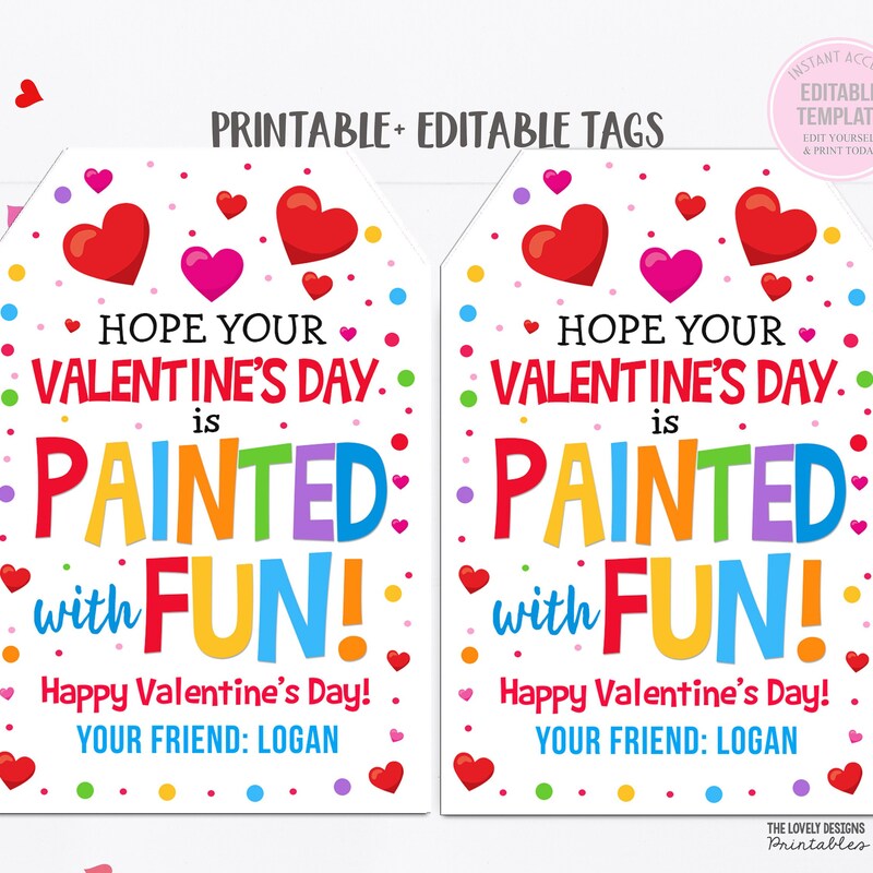 Watercolor Valentine - Etsy