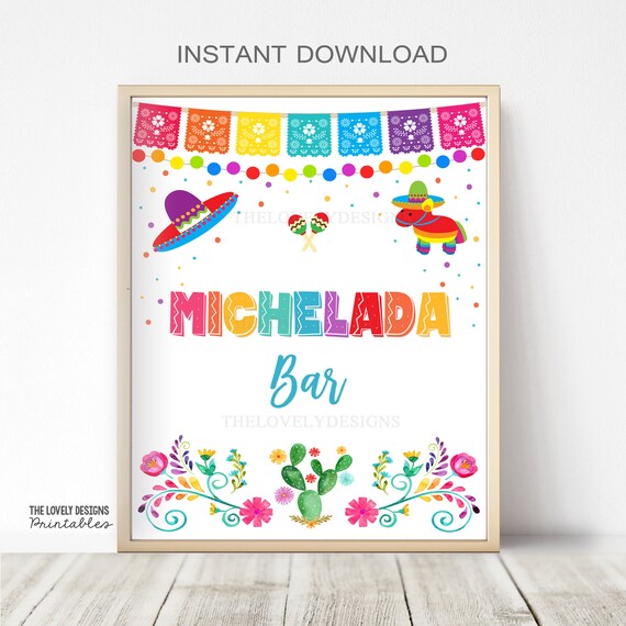 Fiesta Michelada Bar Sign Piñata Fiesta Party Sign Fiesta | Etsy