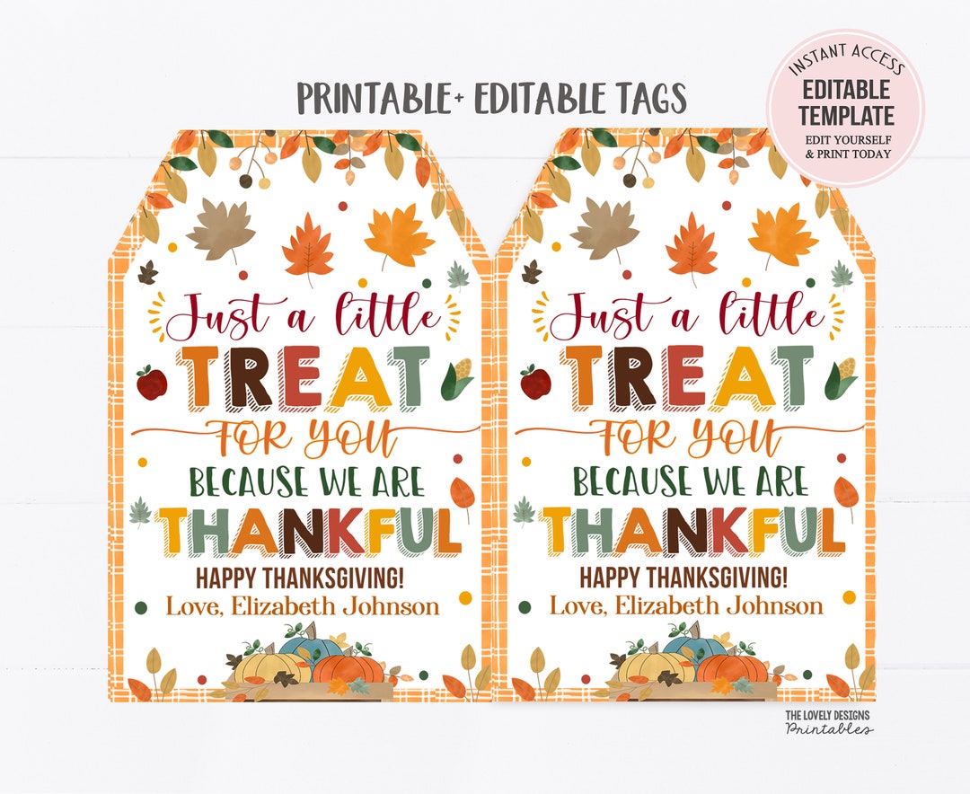 Thanksgiving Gift Tag We Are Thankful for You Tag Fall Appreciation ...