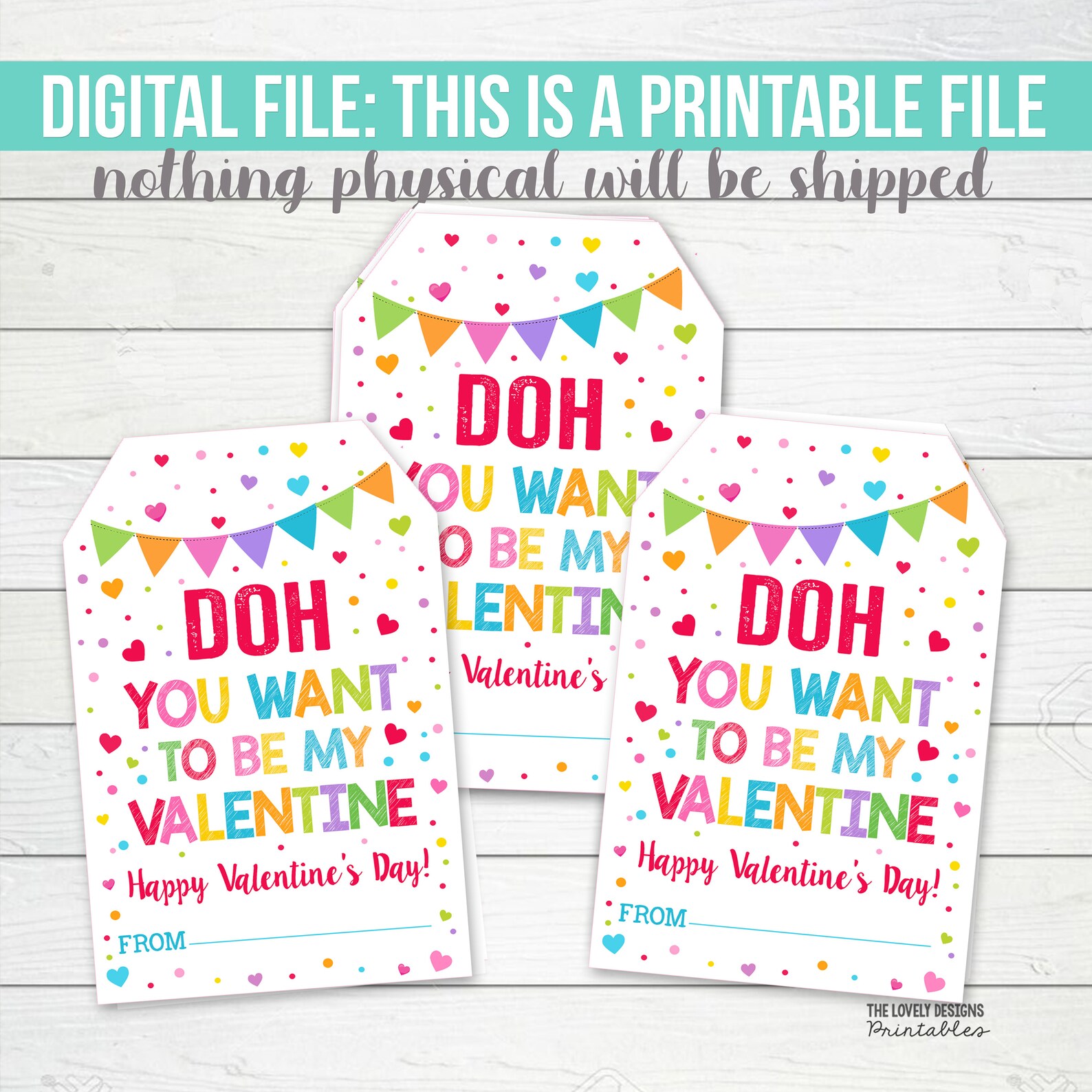 Doh You Want to Be My Valentine Play Dough Valentine Tag - Etsy